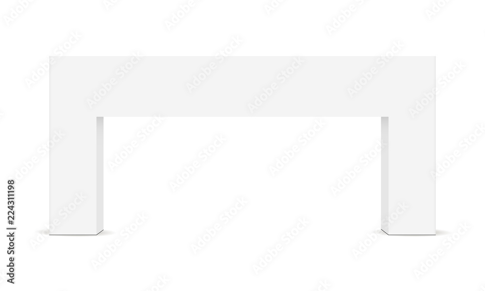 Entrance arch isolated on white background - front view. Exhibition ...