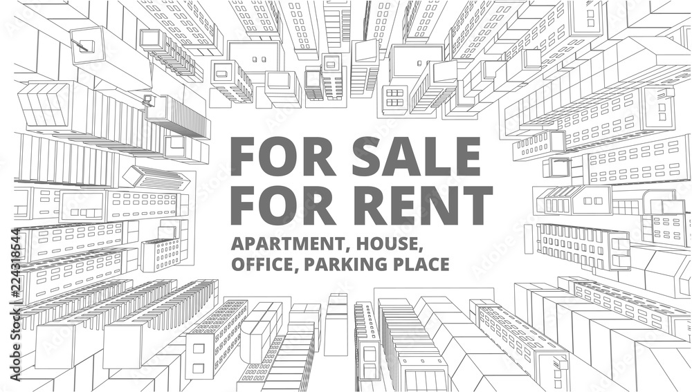 Background for text on the rental of real estate. Apartment house in ...