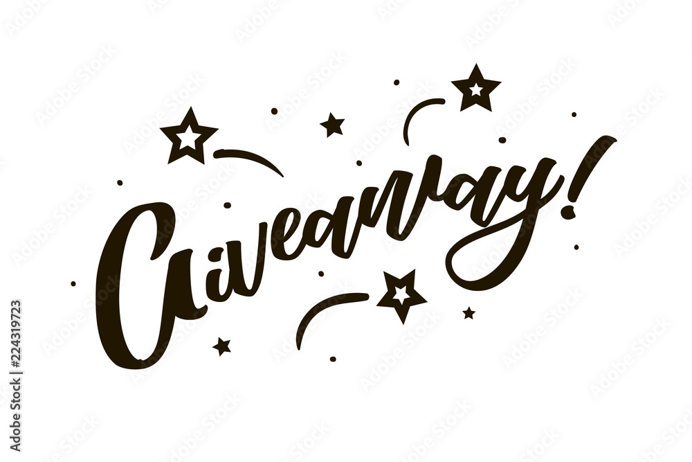 Giveaway. Beautiful greeting card poster, calligraphy black text Word ...