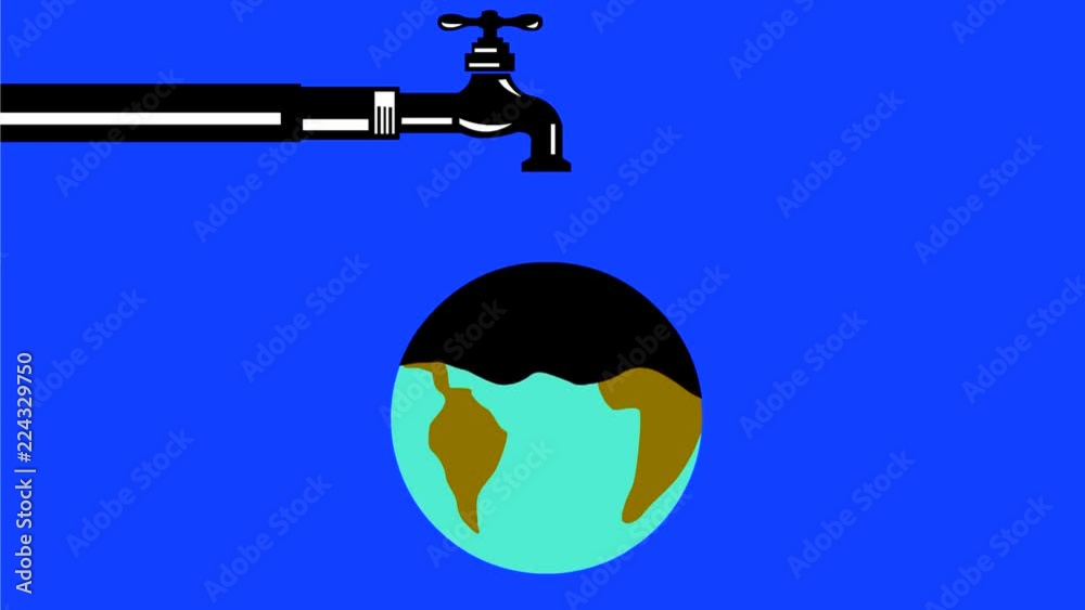2d Animation motion graphics showing a water pipe with faucet, spigot ...