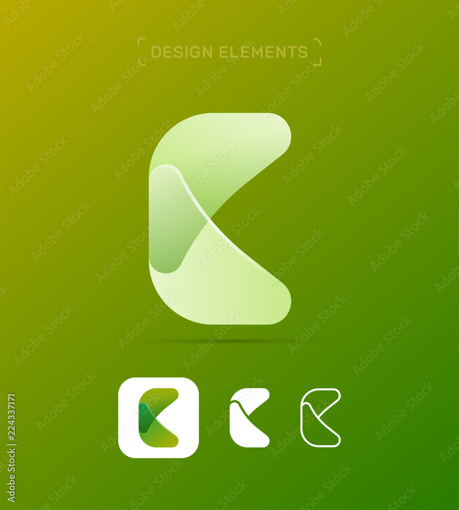 C letter logo design template. Origami paper material design, flat and ...