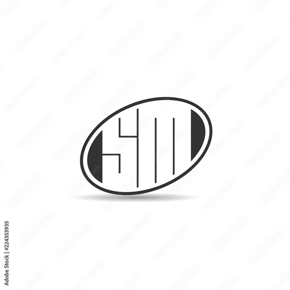 Initial Letter SM Logo Template Design Stock Vector | Adobe Stock