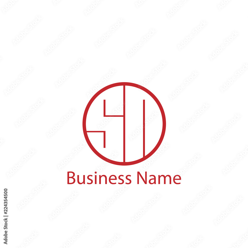Initial Letter SN Logo Template Design Stock Vector | Adobe Stock