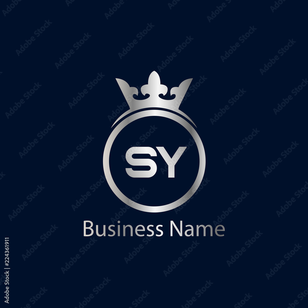 Initial Letter SY Logo Template Design Stock Vector | Adobe Stock