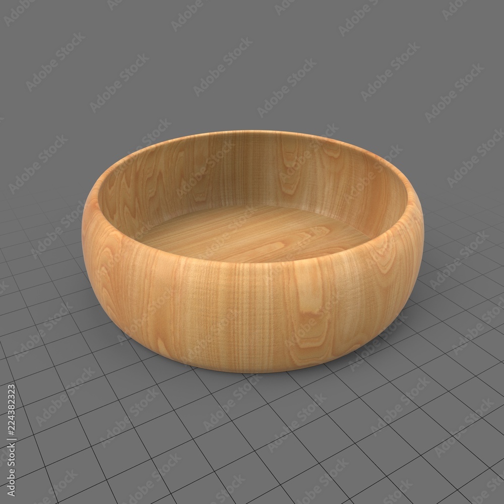 Wooden bowl Stock 3D asset | Adobe Stock
