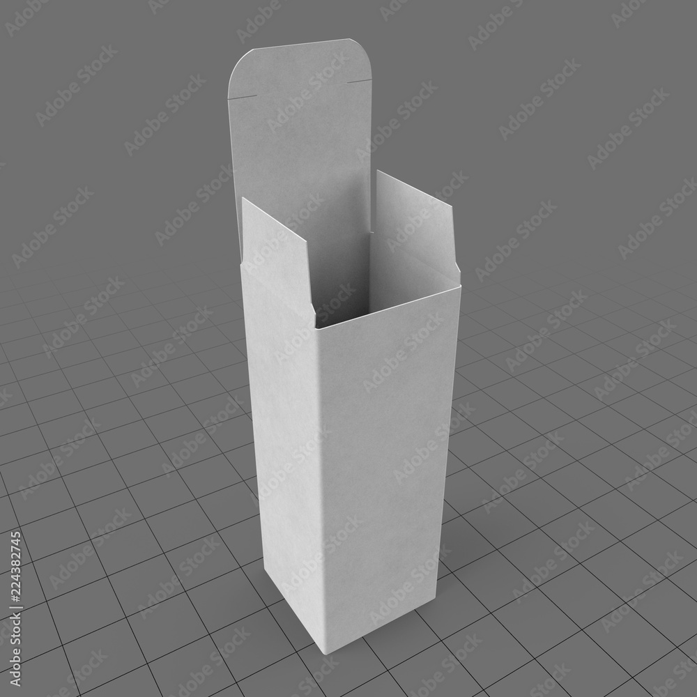 Tall cardboard box open Stock 3D asset | Adobe Stock