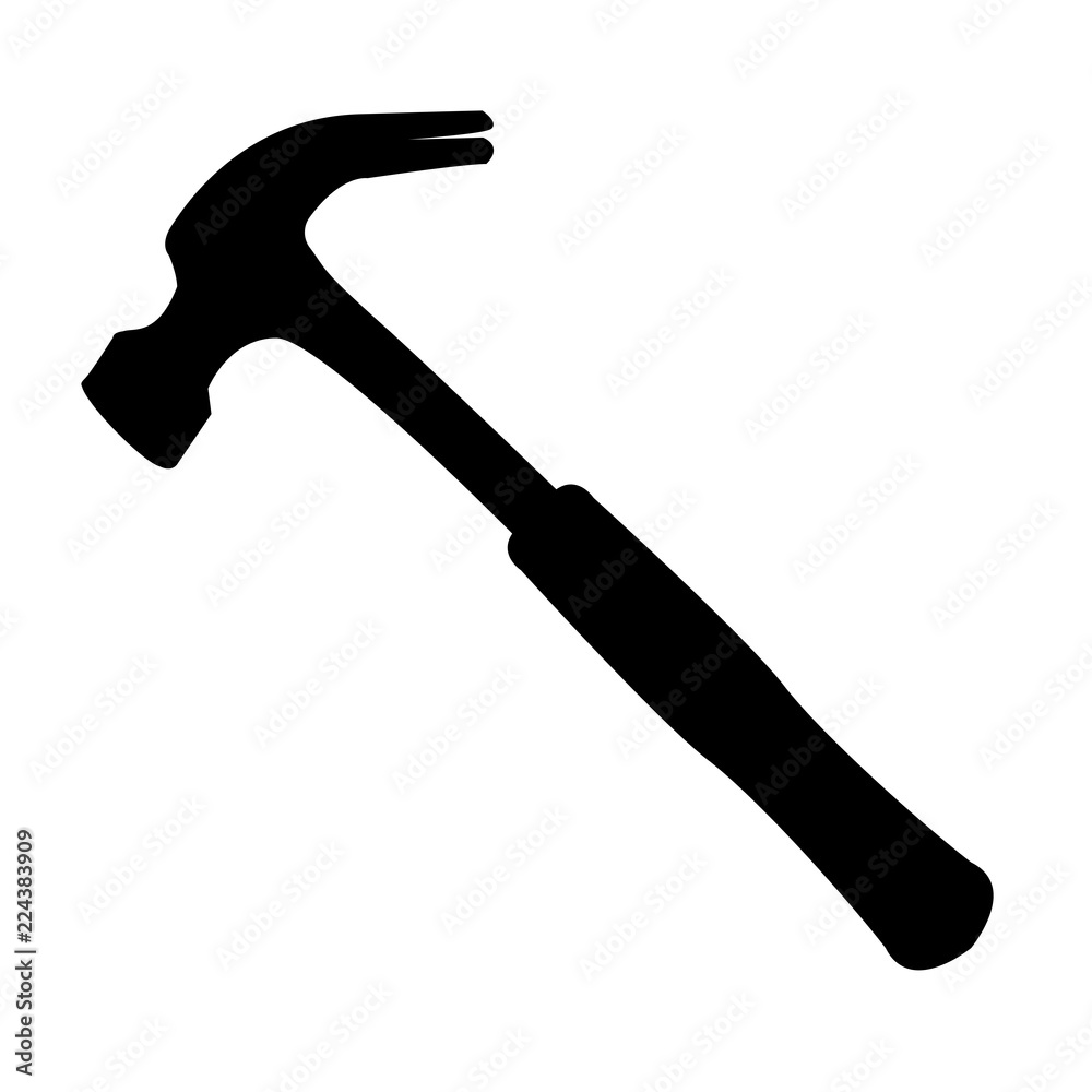 hammer silhouette isolated on white background vector illustration ...