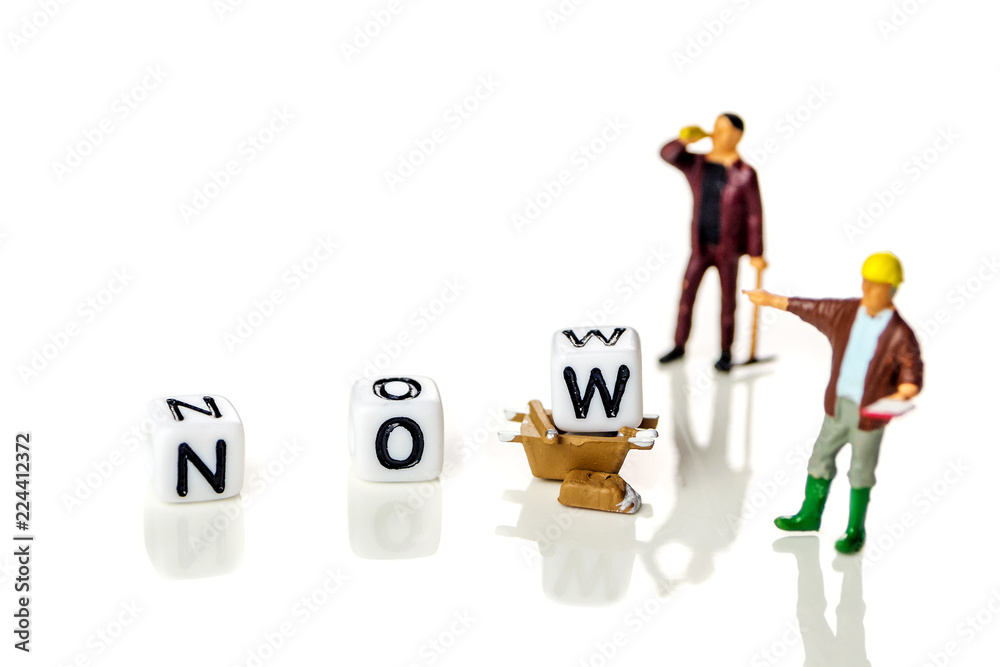Adding white cube with letter w to the word no creating new word now on ...