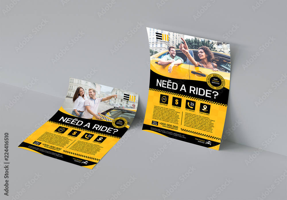 Taxi Flyer Layout Stock Template | Adobe Stock