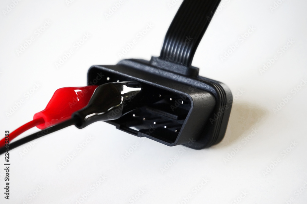 CAN-BUS hacking though OBD2 diagnostic interface car connector Stock ...