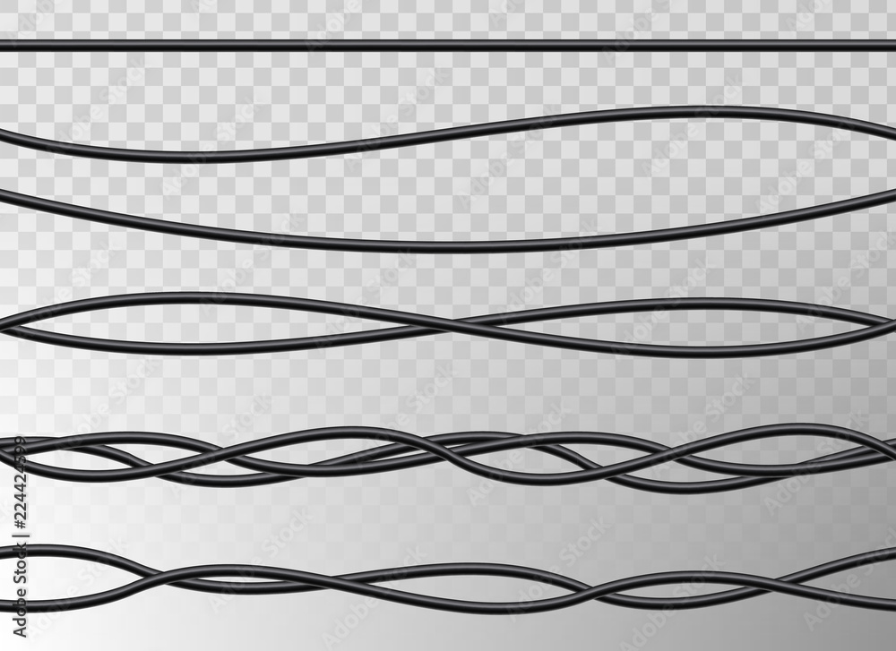 Creative vector illustration of realistic electrical wires flexible ...
