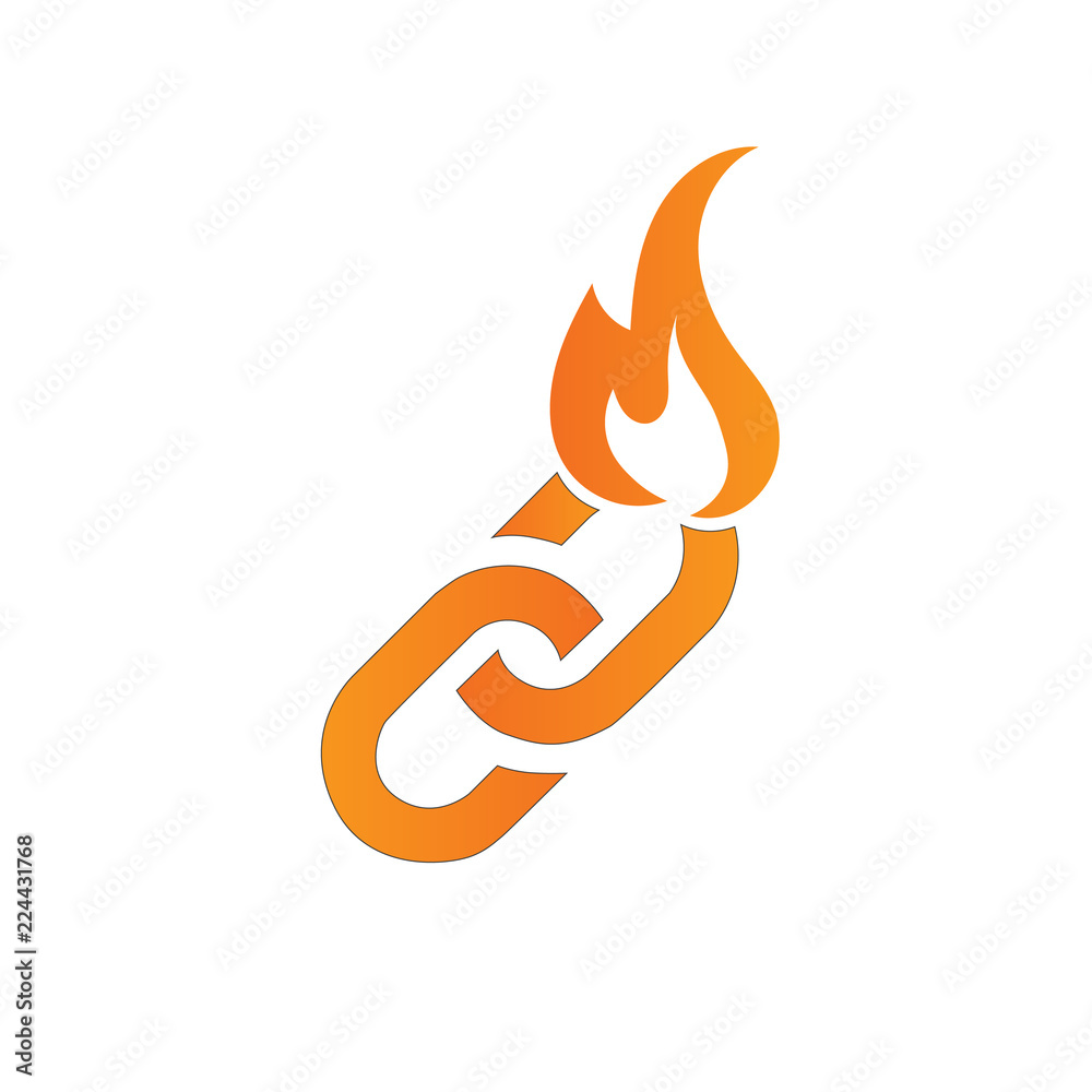 hot linc concept icon. link icon with fire flame. vector illustration ...