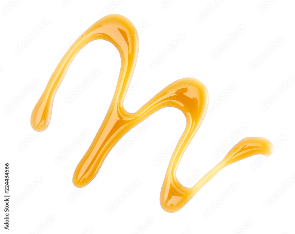 Twirl of Maple Syrup Spilled on a White Background Stock Photo | Adobe ...