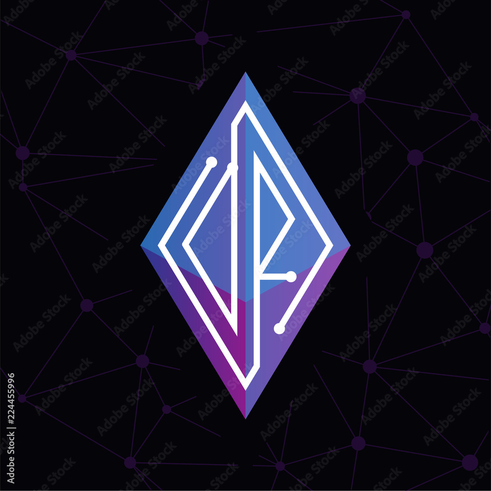 DR Initial letter block chain logo icon vector template. Looping mono ...