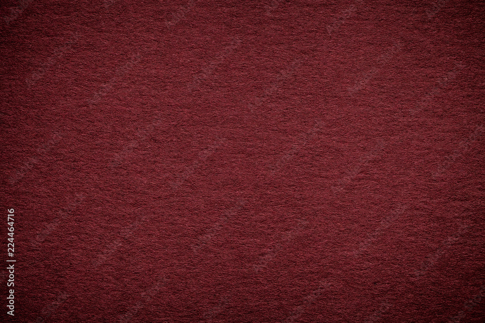 Texture of old dark red paper background, closeup. Structure of dense ...