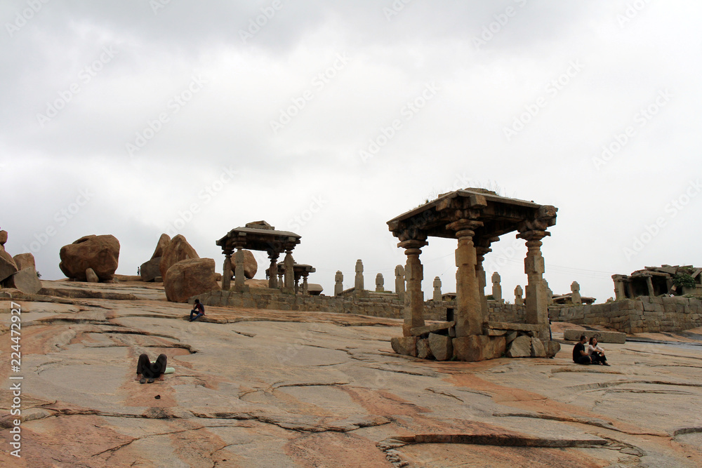 The formation of pillars, ruins, rocks, and Group Monuments of Temples ...