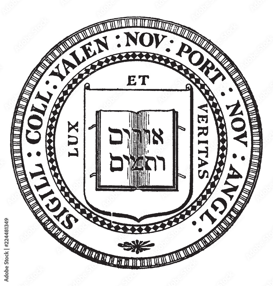 The seal of Yale University, vintage illustration Stock Vector | Adobe ...
