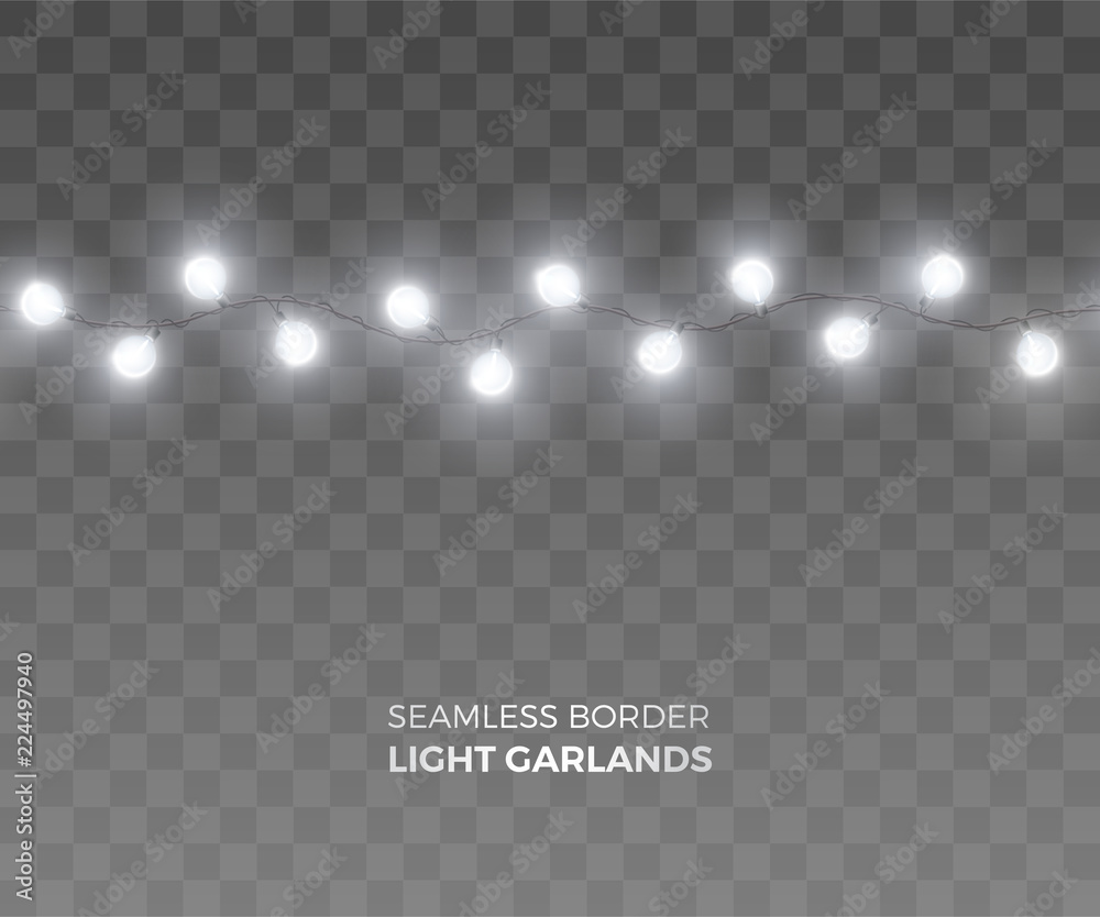 White Christmas Lights Vector