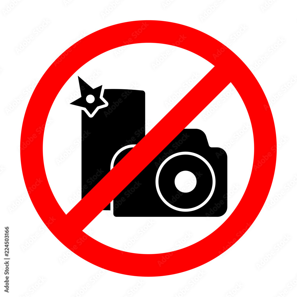 No photo stop camera or smartphone prohibition sign Stock Vector ...
