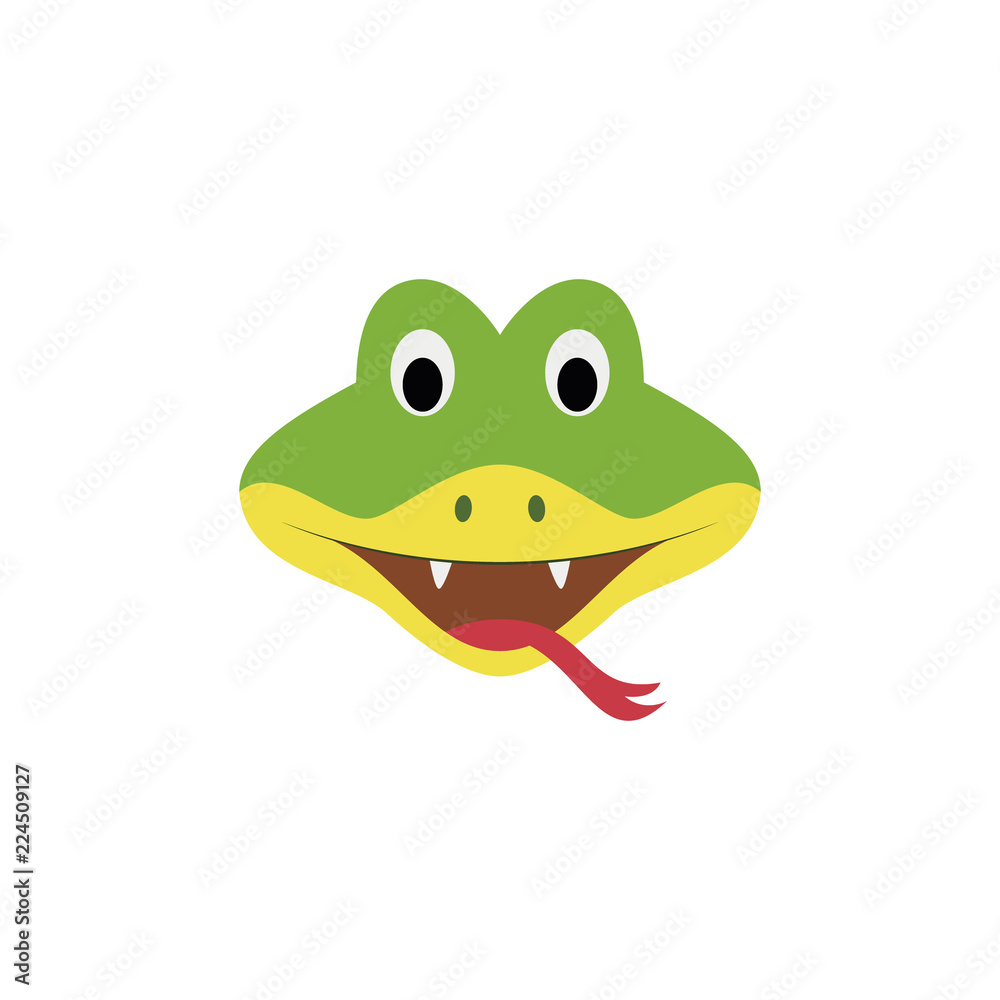 Snake face in cartoon style for children. Animal Faces Vector ...
