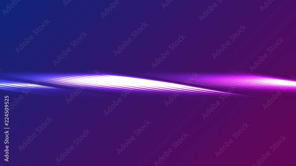 Blue and ultraviolet neon laser glowing lines abstract motion ...