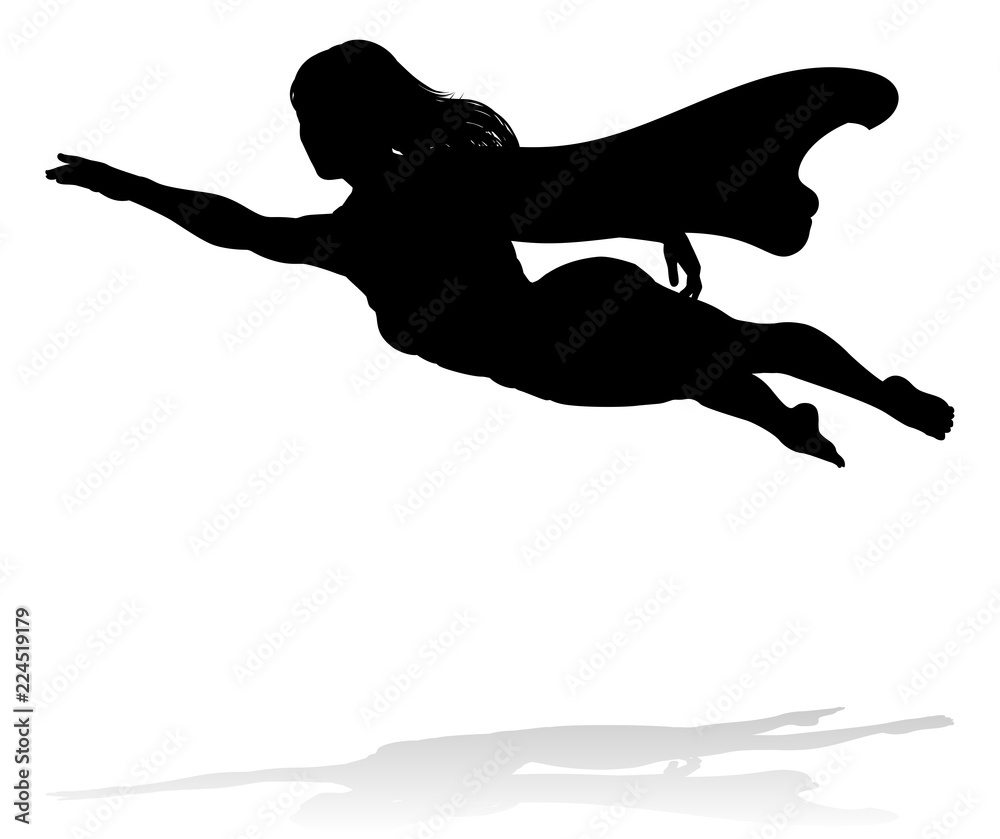 Superhero Flying Woman