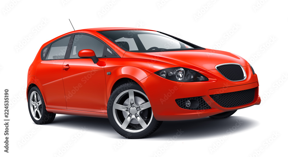 Compact hatchback car isolated on white background Stock Illustration ...