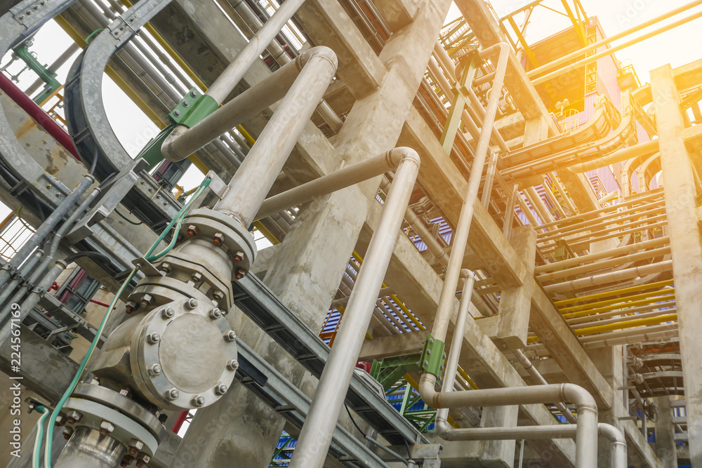 Complex engineering structure of oil and chemical petroleum refinery ...