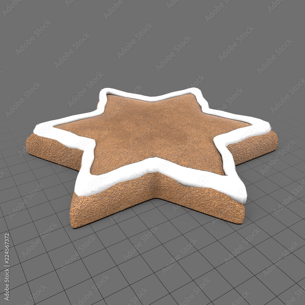 Gingerbread star cookie Stock 3D asset | Adobe Stock