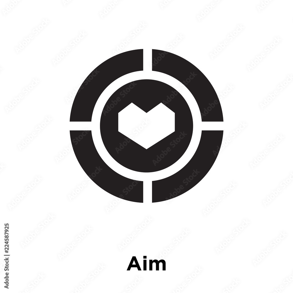 Aim icon vector isolated on white background, logo concept of Aim sign on transparent background ...