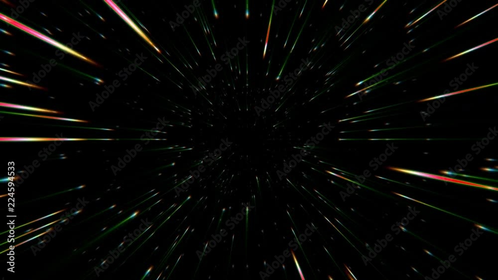 Futuristic Visual Of Yellow Crimson and Green Flashing Star Track ...