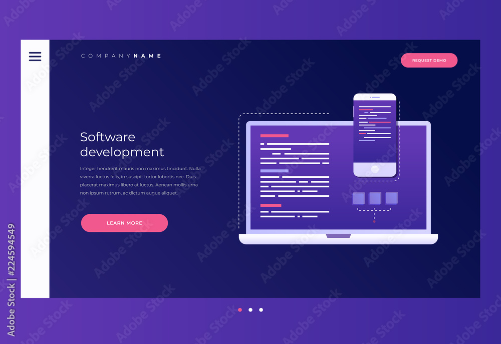 Title for website. Homepage. Сoncept of development and software ...