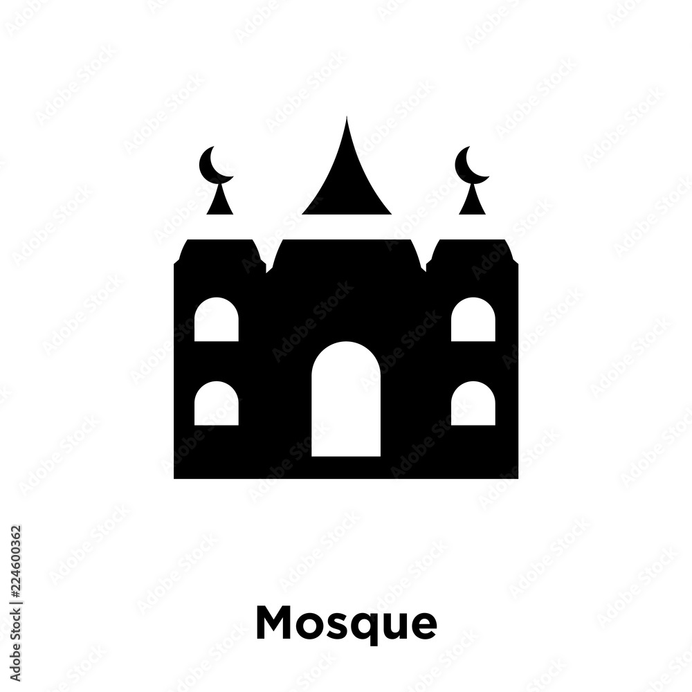 mosque icon vector isolated on white background, logo concept of mosque ...