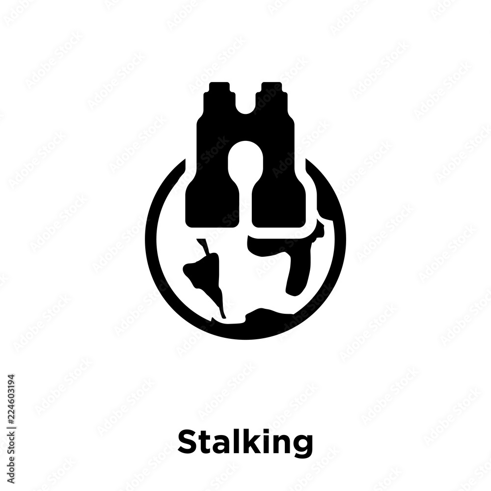 stalking icon vector isolated on white background, logo concept of ...