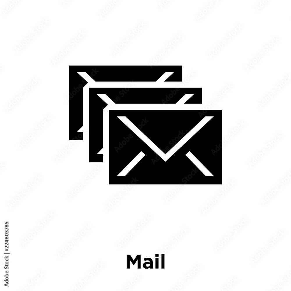 mail icon vector isolated on white background, logo concept of mail ...