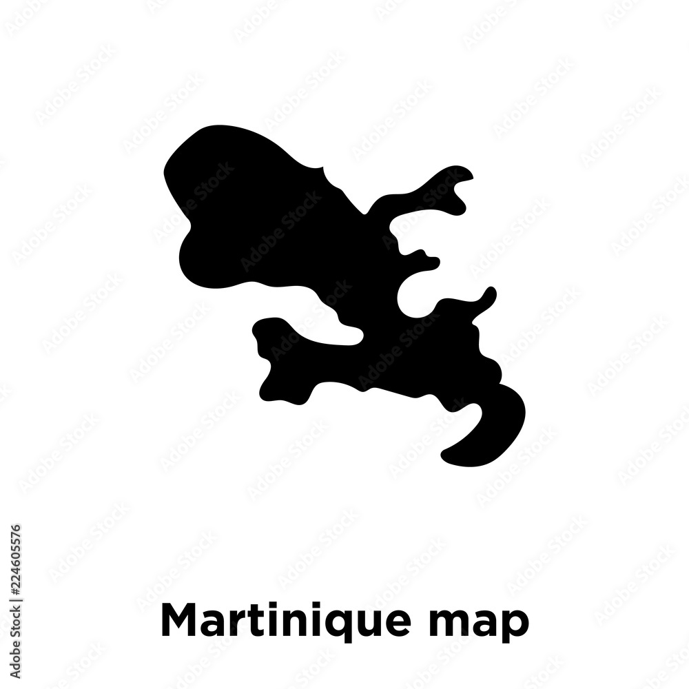 martinique map icon vector isolated on white background, logo concept ...