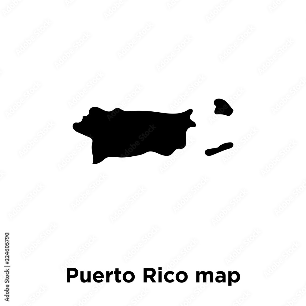 puerto rico map icon vector isolated on white background, logo concept ...