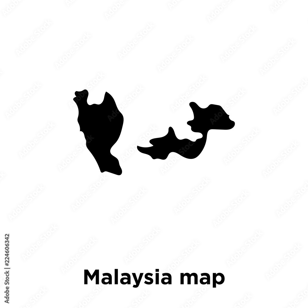 malaysia map icon vector isolated on white background, logo concept of ...