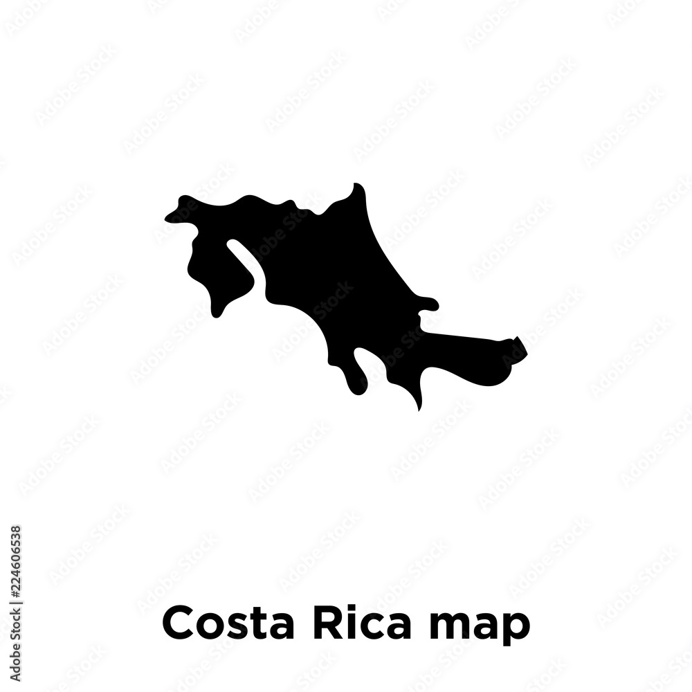 costa rica map icon vector isolated on white background, logo concept ...