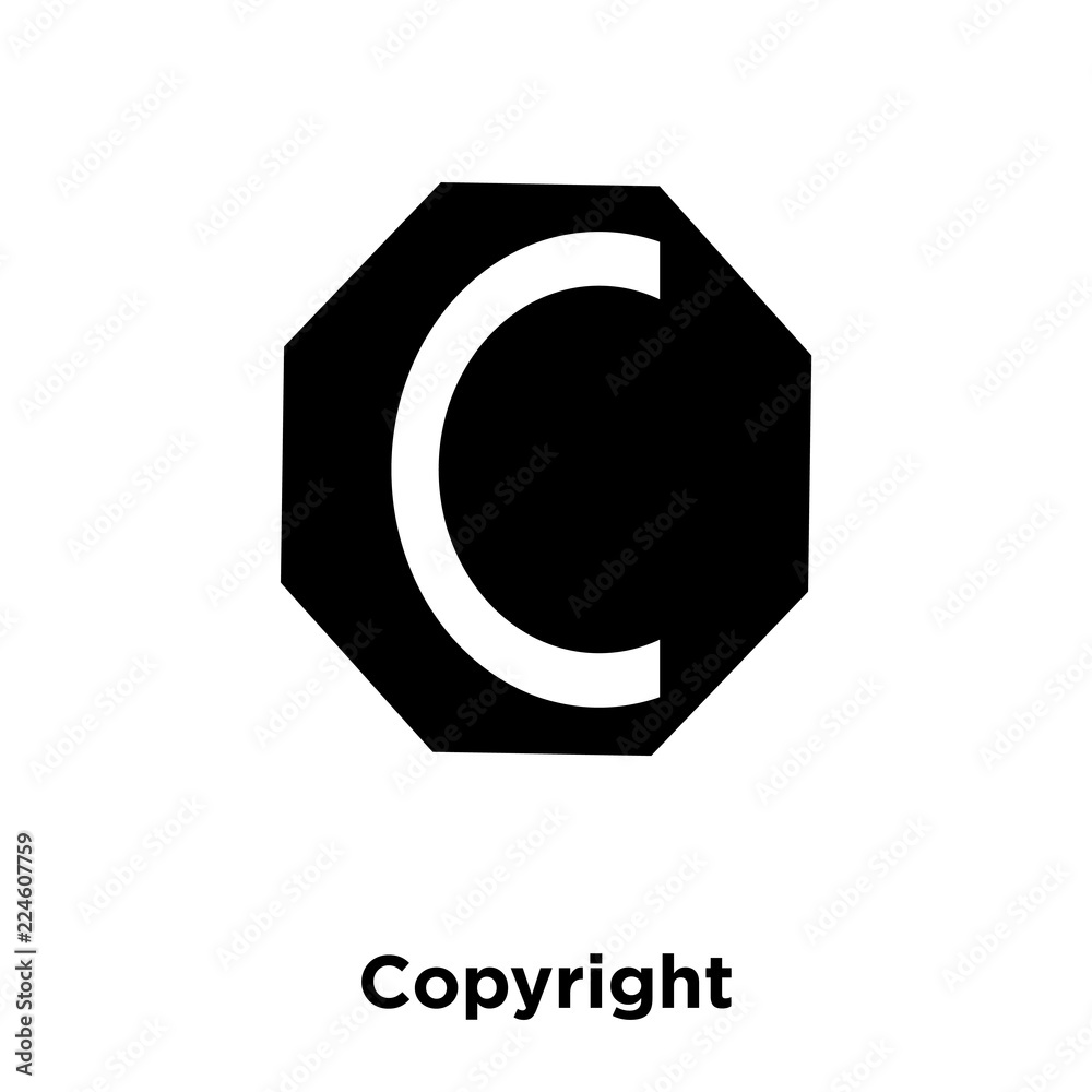 copyright icon vector isolated on white background, logo concept of ...