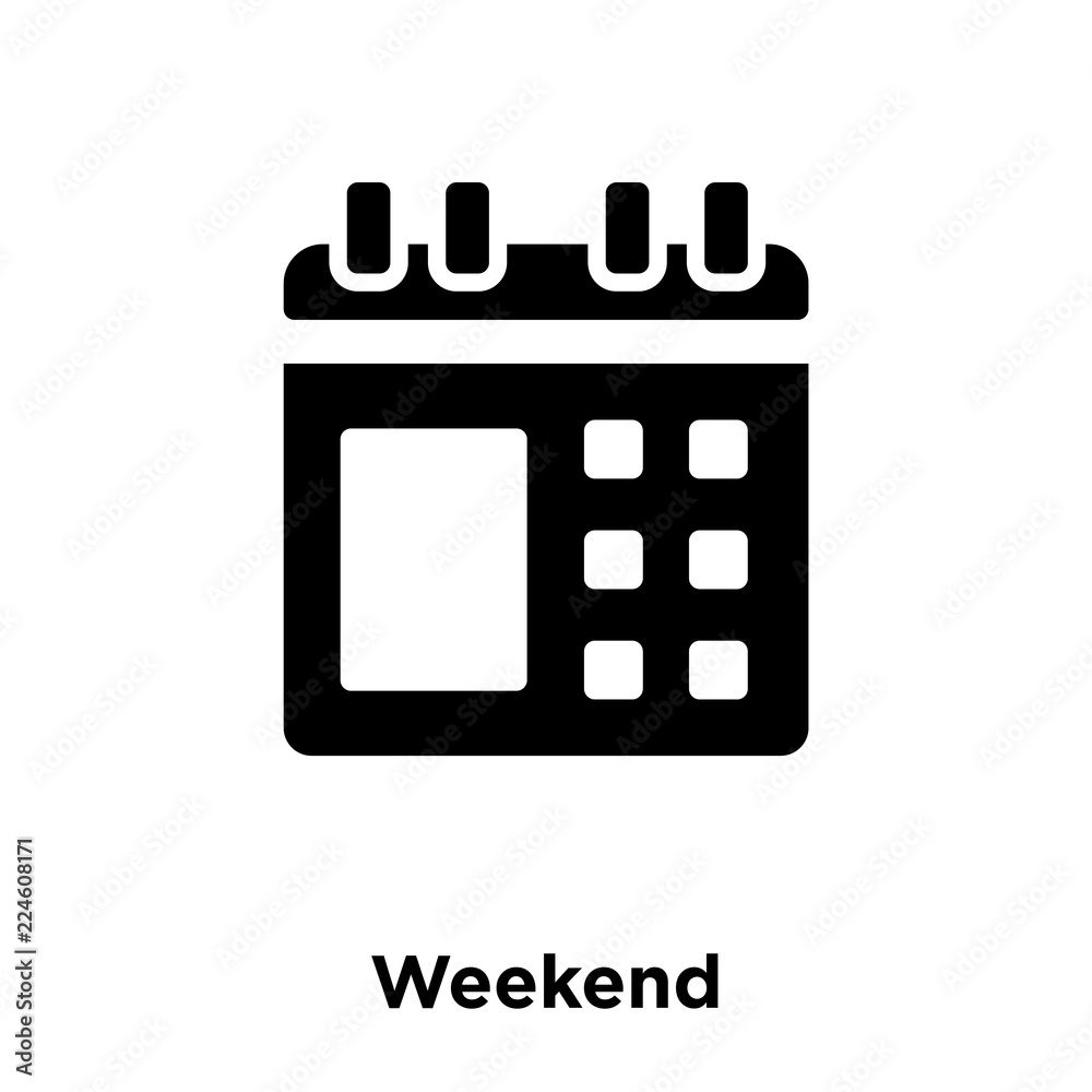 weekend icon vector isolated on white background, logo concept of ...