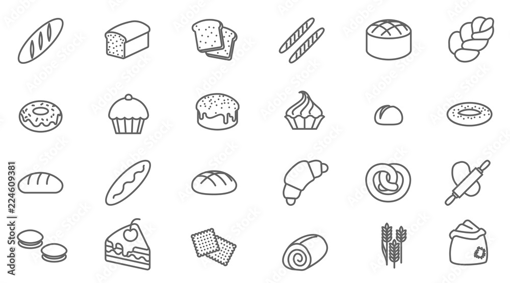 bakery vector icon set Stock Vector | Adobe Stock