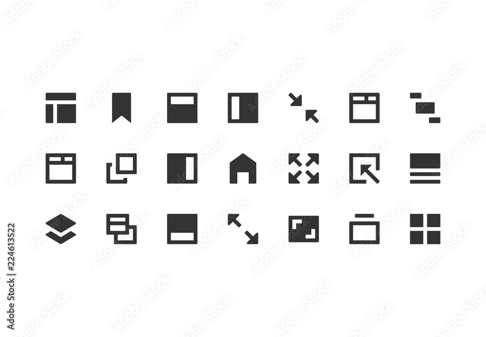 Application & Interface Icon Set Stock Template | Adobe Stock