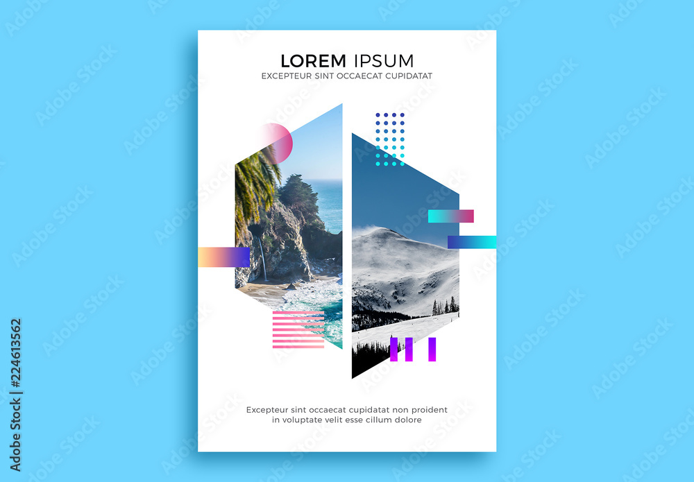 Conceptual Geometric Poster Layout Stock Template | Adobe Stock