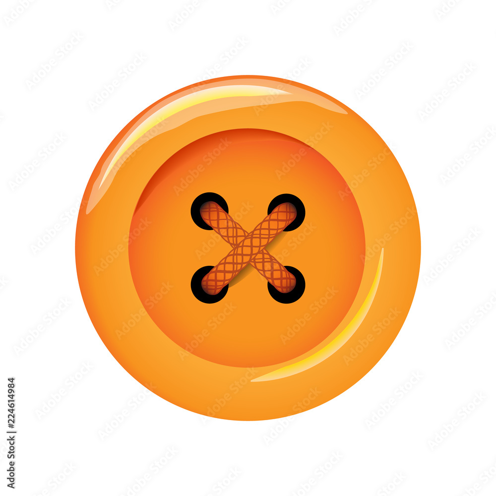Orange Sewing Button