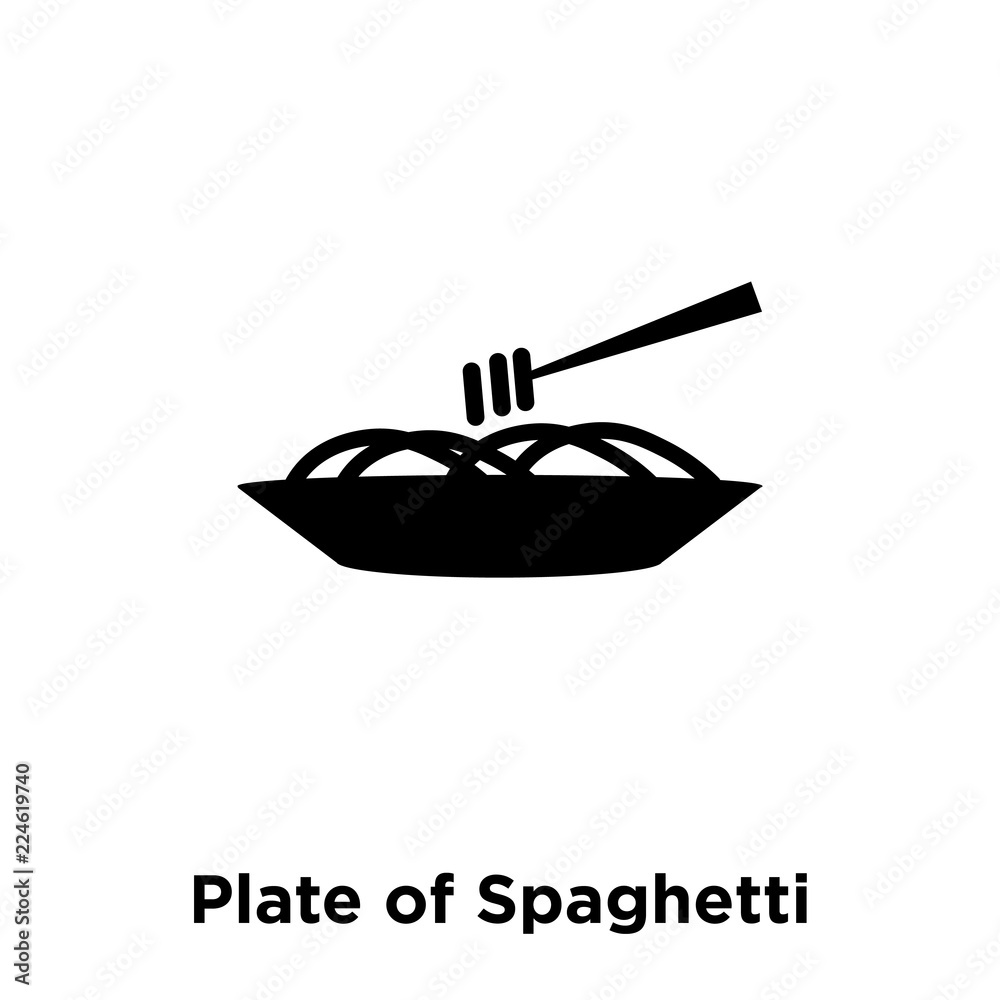 plate of spaghetti icon vector isolated on white background, logo ...