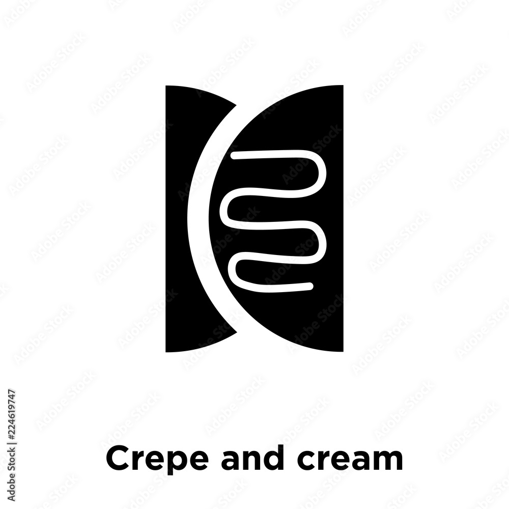 crepe and cream icon vector isolated on white background, logo concept ...