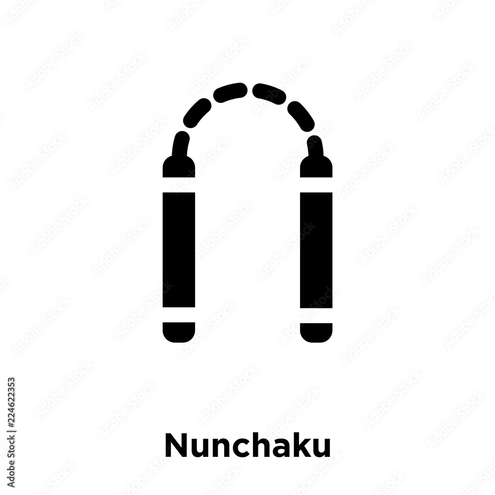 nunchaku icon vector isolated on white background, logo concept of nunchaku sign on transparent ...