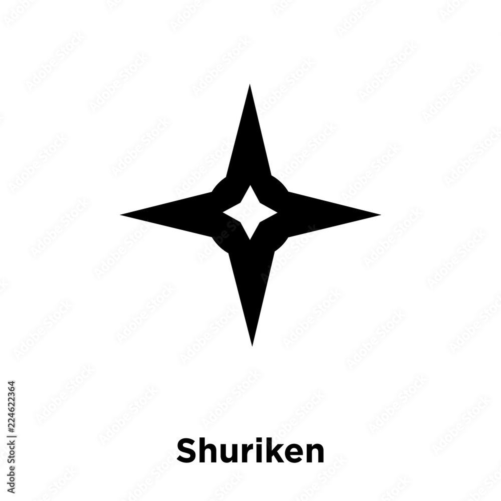 shuriken icon vector isolated on white background, logo concept of shuriken sign on transparent ...