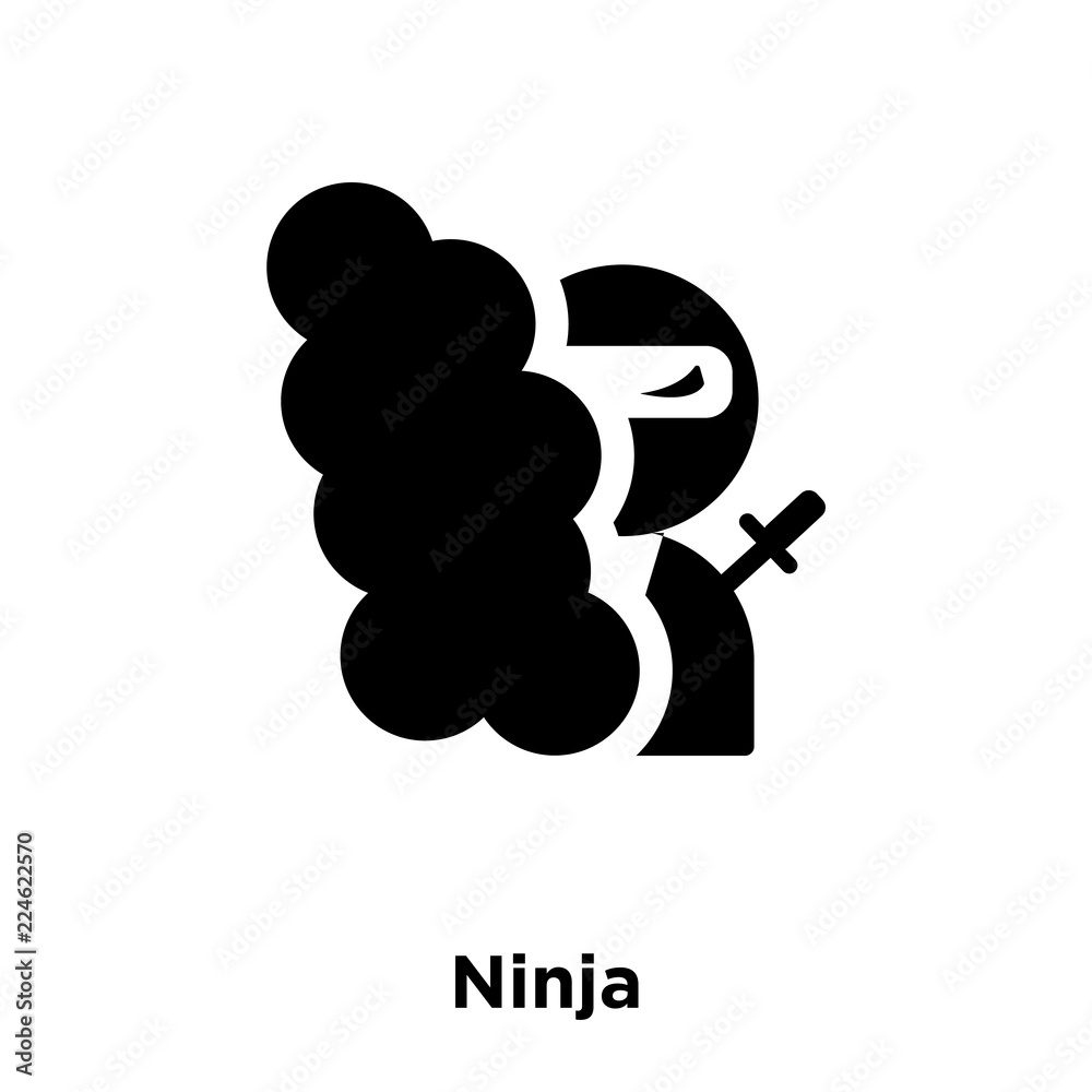 ninja icon vector isolated on white background, logo concept of ninja ...